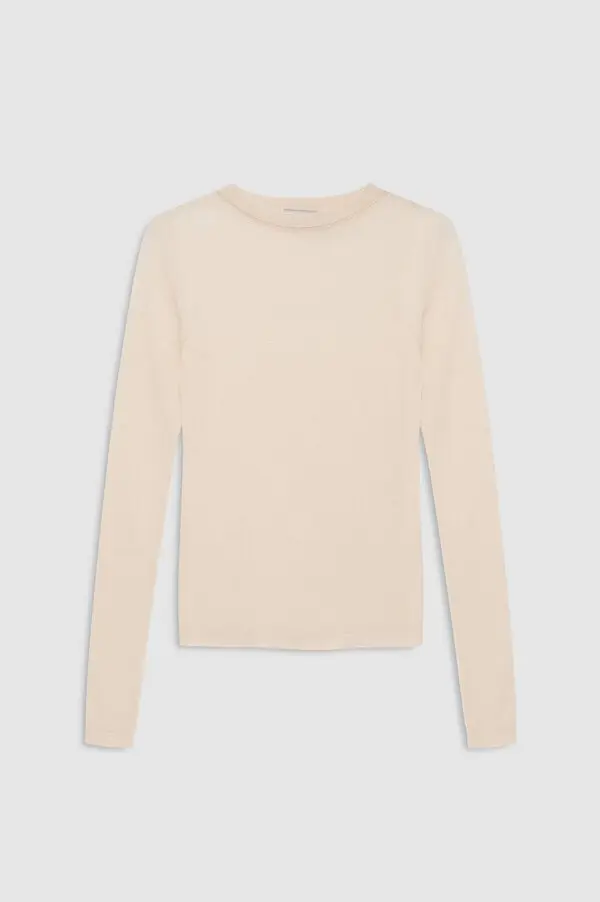 ANINE BING Tiana Sweater Refined Long-sleeve Knit - Ecru