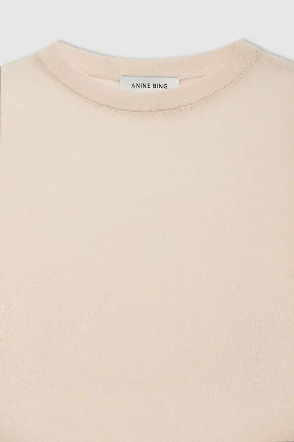 ANINE BING Tiana Sweater Refined Long-sleeve Knit - Ecru