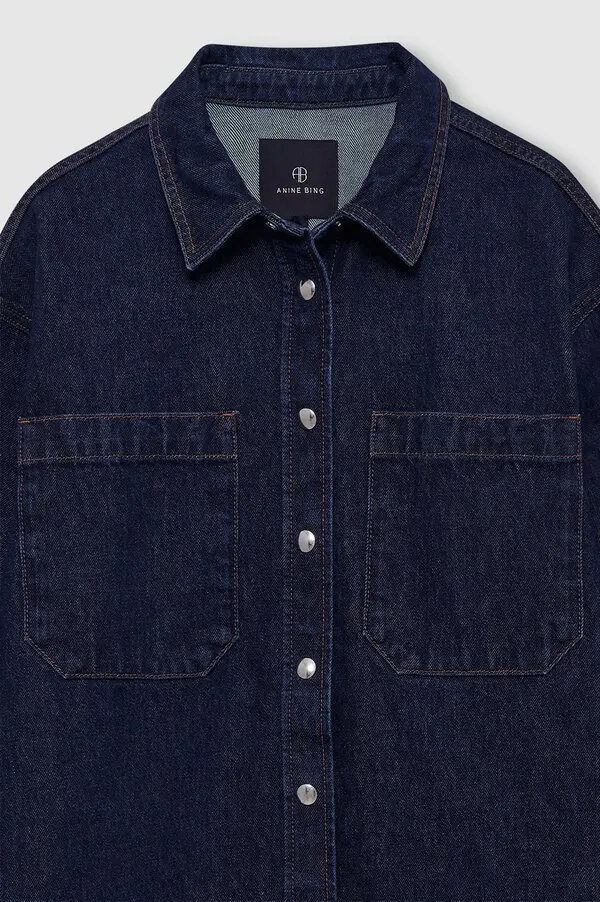 ANINE BING Samy Denim Shirt - Unwashed Blue