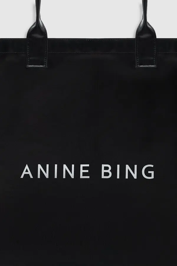 ANINE BING Leo Coated Canvas Tote Bag - Black