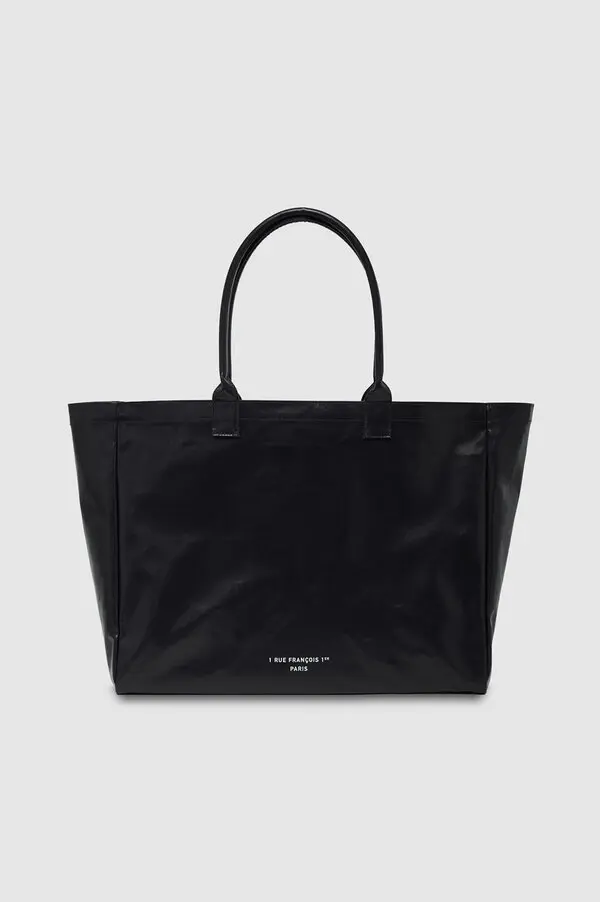 ANINE BING Leo Coated Canvas Tote Bag - Black