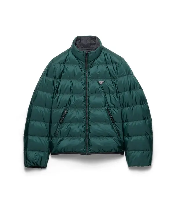 Prada Medium-weight Re-nylon Down Jacket - Green
