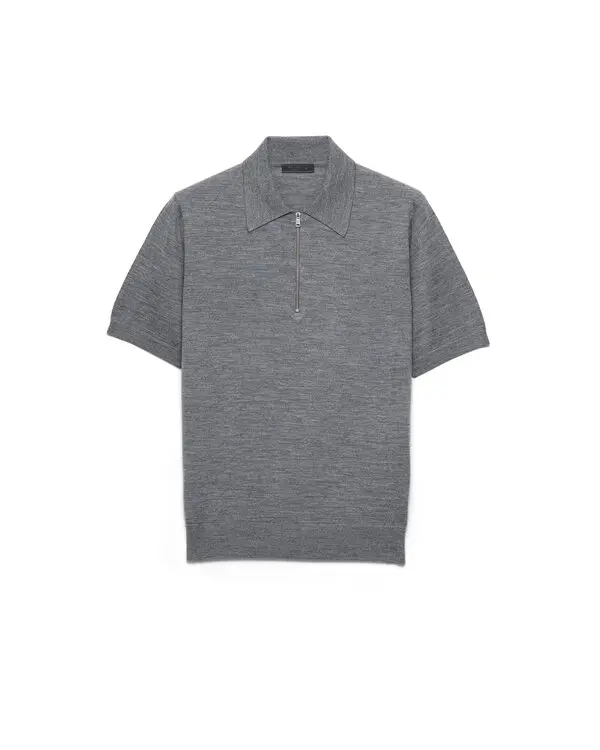 Prada Superfine Wool Polo Shirt - Grey