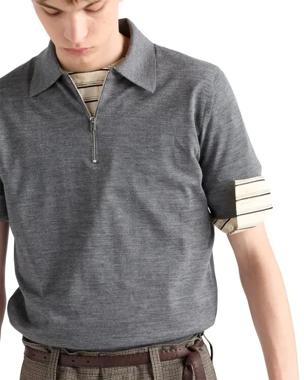 Prada Superfine Wool Polo Shirt