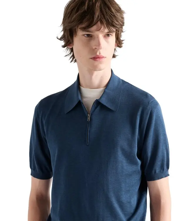 Prada Silk And Cotton Polo Shirt