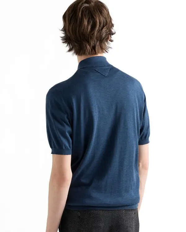 Prada Silk And Cotton Polo Shirt