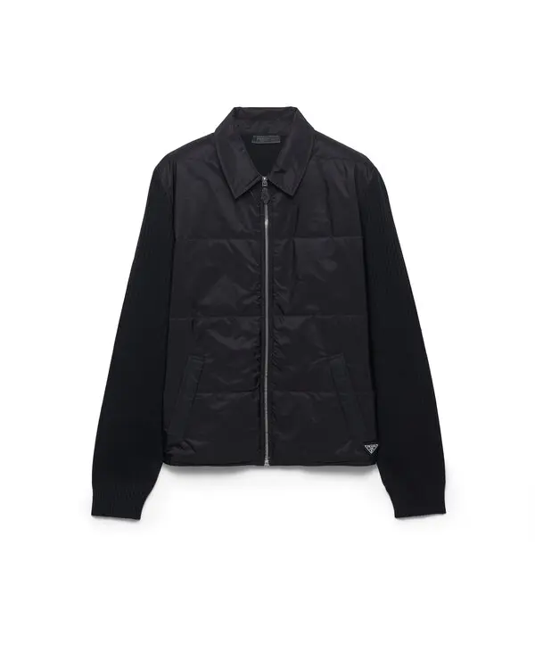 Prada Wool And Re-nylon Gabardine Cardigan
