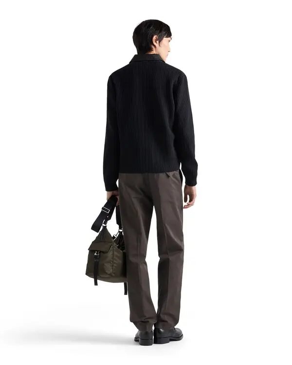 Prada Wool And Re-nylon Gabardine Cardigan