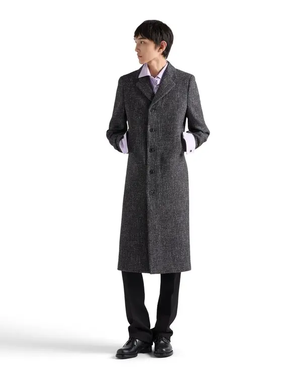 Prada Single-breasted Wool Blend Coat