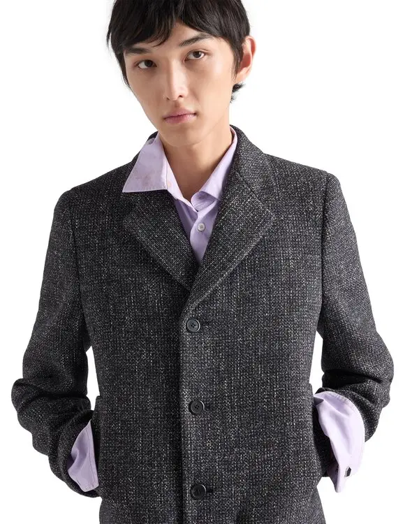 Prada Single-breasted Wool Blend Coat