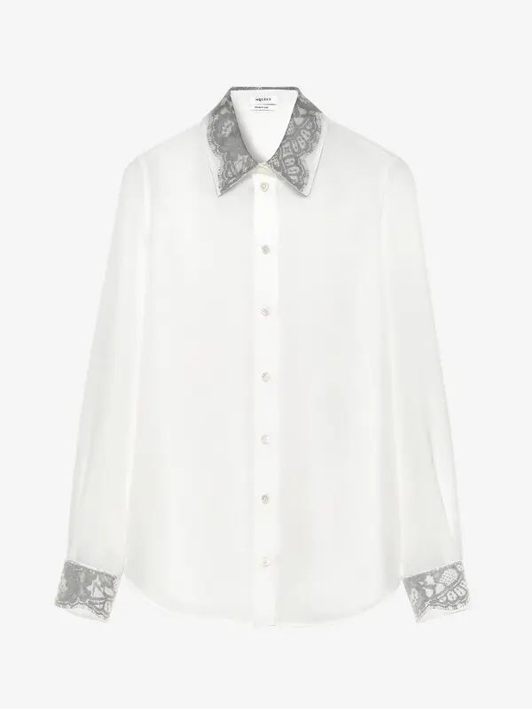 Alexander McQueen Floral Lace Detail Shirt - Ivory