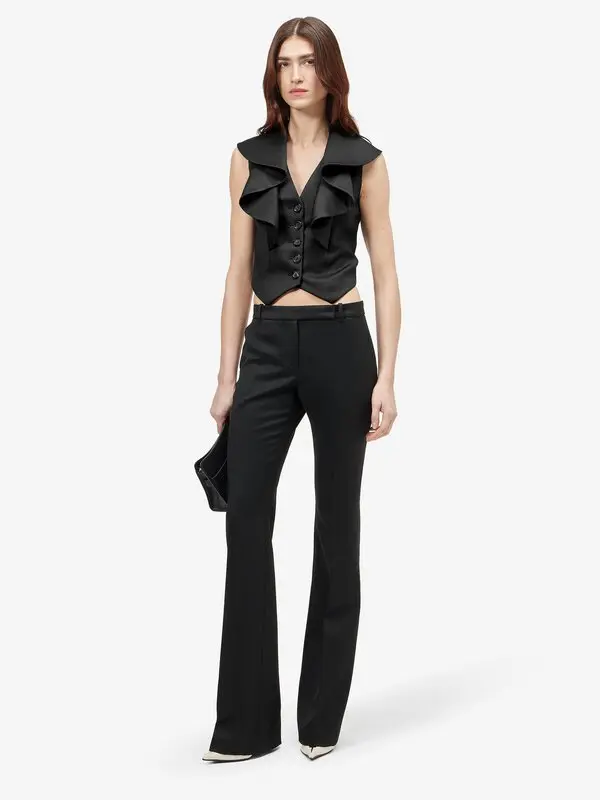 Alexander McQueen Waterfall Collar Tailored Waistcoat - Black