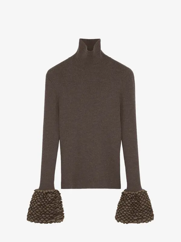 Alexander McQueen Knit Feathers Top - Brown
