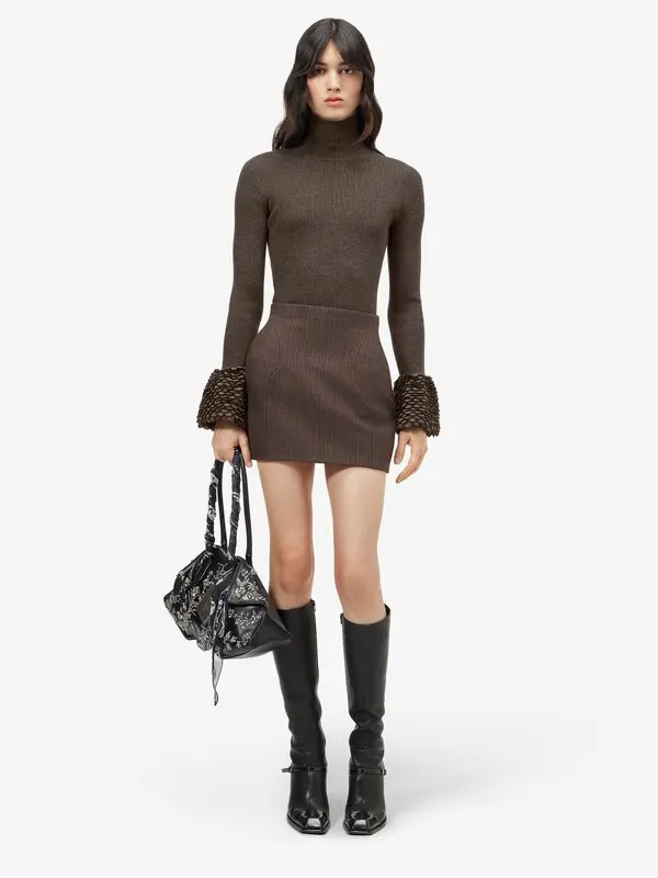 Alexander McQueen Knit Feathers Top - Brown