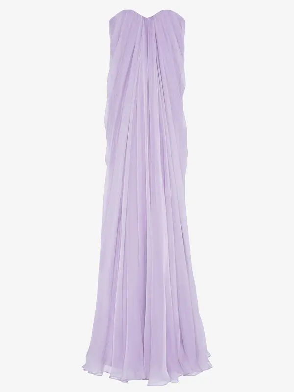 Alexander McQueen Bustier Evening Dress - Lilac