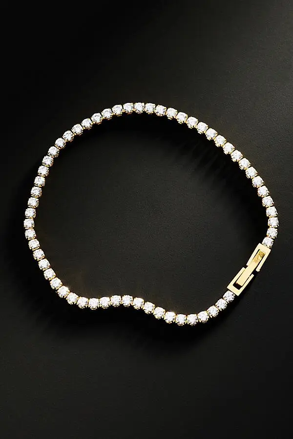 Anthropologie Demi-fine Crystal Tennis Bracelet - Gold