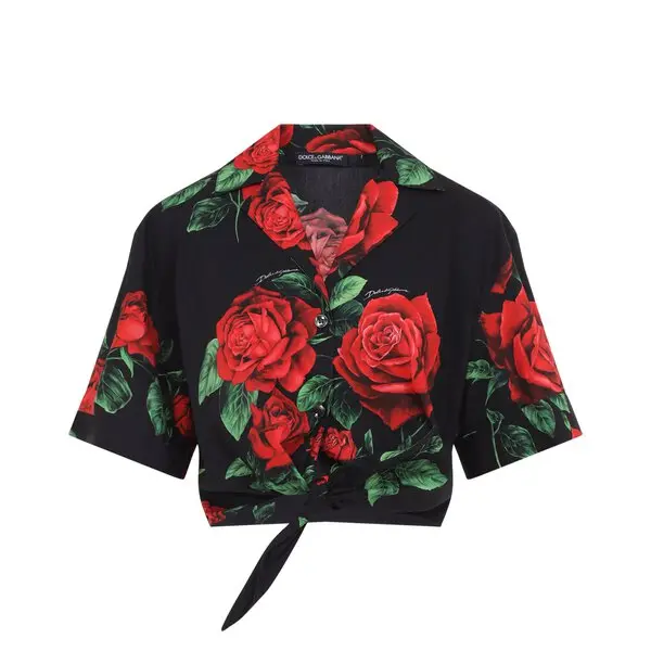 Dolce & Gabbana Cropped Shirt St.rose Rosse - Black