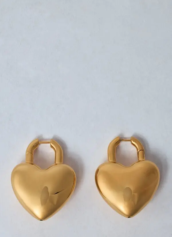 Balenciaga Heart Shaped Lock Earrings
