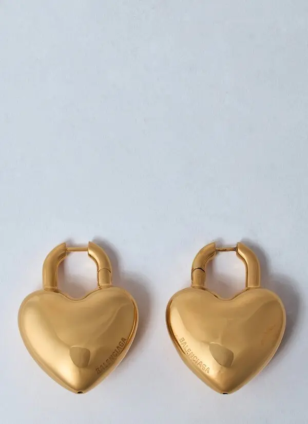 Balenciaga Heart Shaped Lock Earrings