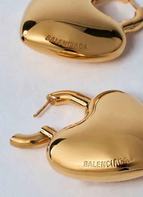 Balenciaga Heart Shaped Lock Earrings