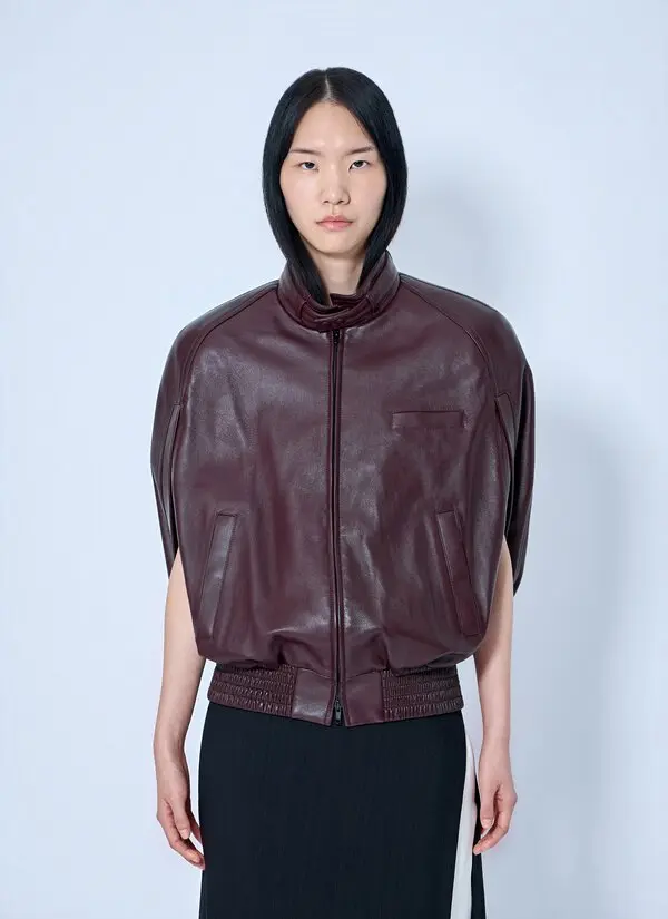 Phoebe Philo Cape Leather Bomber Jacket