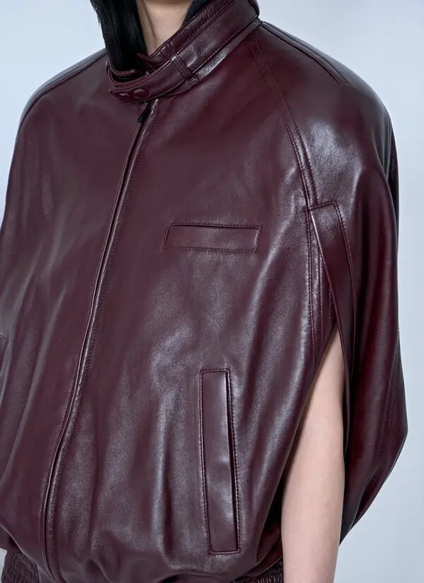 Phoebe Philo Cape Leather Bomber Jacket