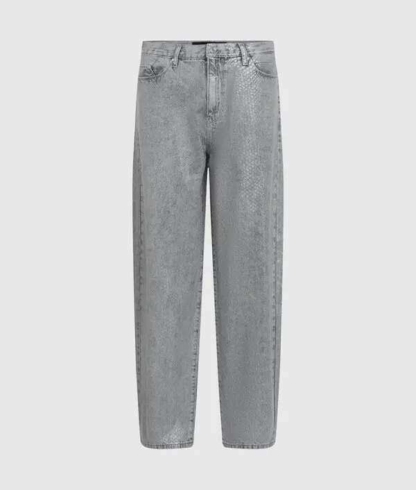 Karl Lagerfeld Coated Python Barrel-leg Jeans
