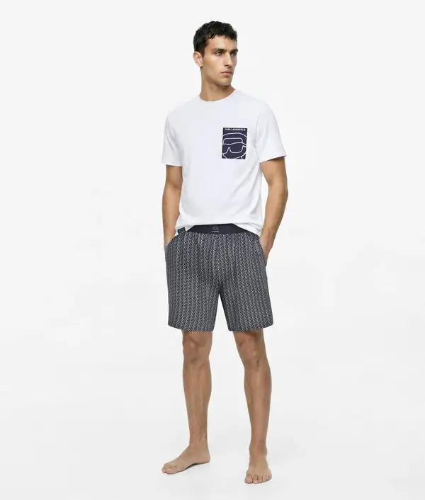 Karl Lagerfeld Ikon Short Pajama Set - Peacoat