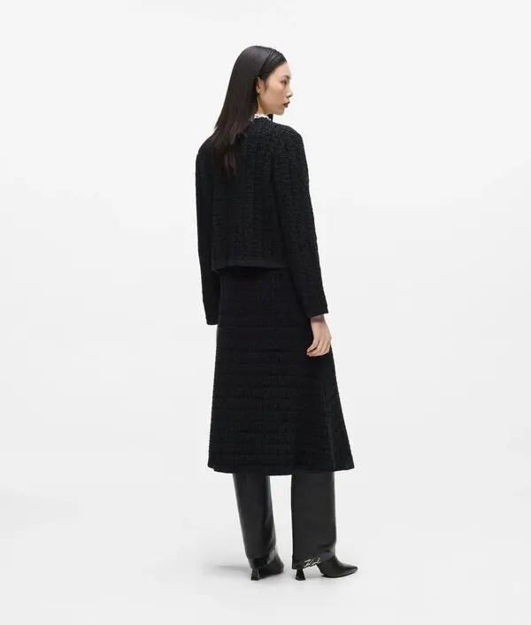 Karl Lagerfeld Faux-pearl Midi Knitted Skirt