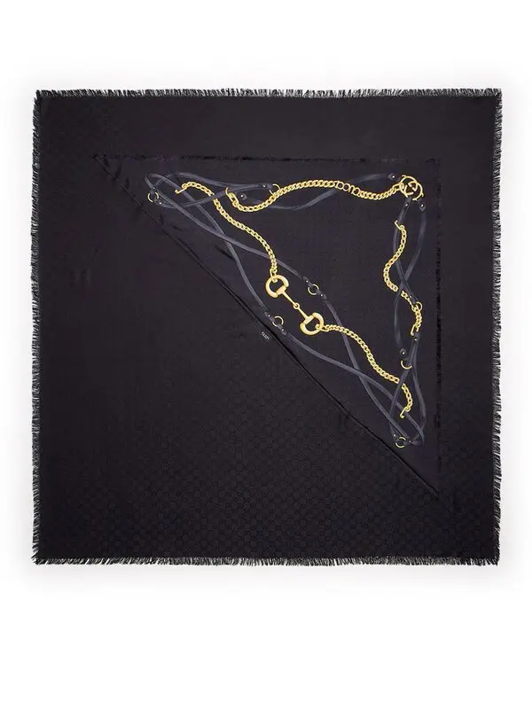 Gucci Gg Wool Silk Jacquard Cape