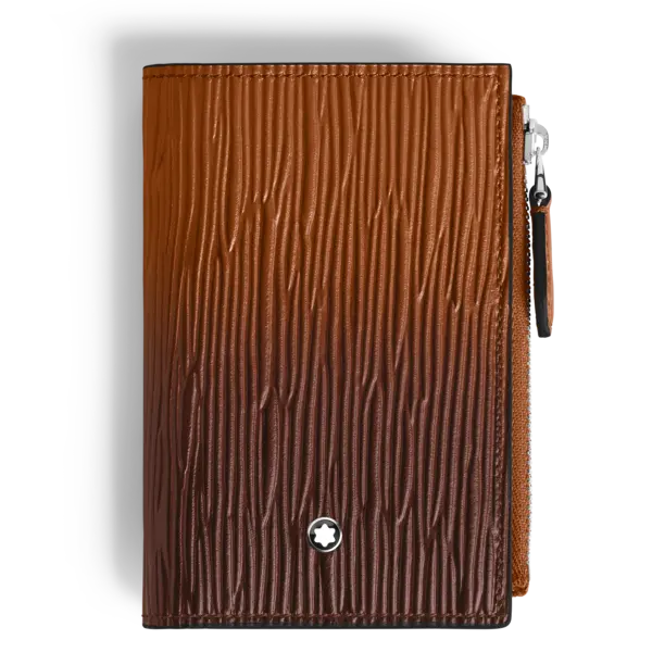 Montblanc Mini Vertical Wallet 6cc In Corteccia Sfumato - Fauve