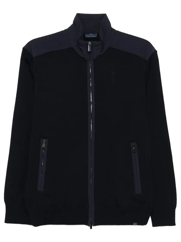 Paul & Shark Soft Cool Touch Wool Zip-up Sweater With Typhoon Re-4x4