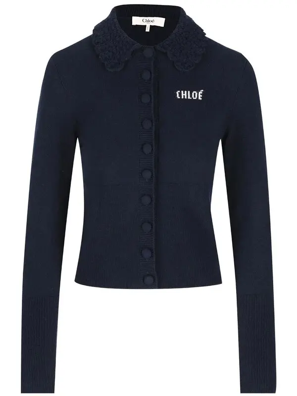 Chloé Wool Cardigan With Buttons And Logo