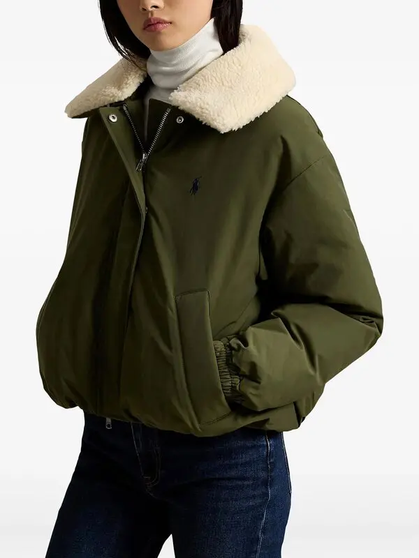 Polo Ralph Lauren Shearling Collar Windbreaker Jacket - Green