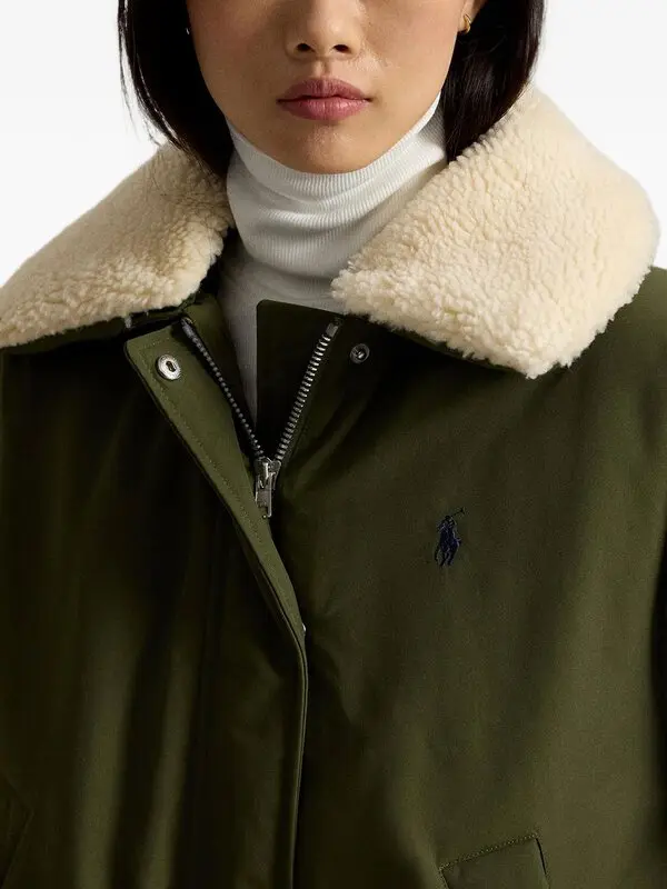 Polo Ralph Lauren Shearling Collar Windbreaker Jacket - Green