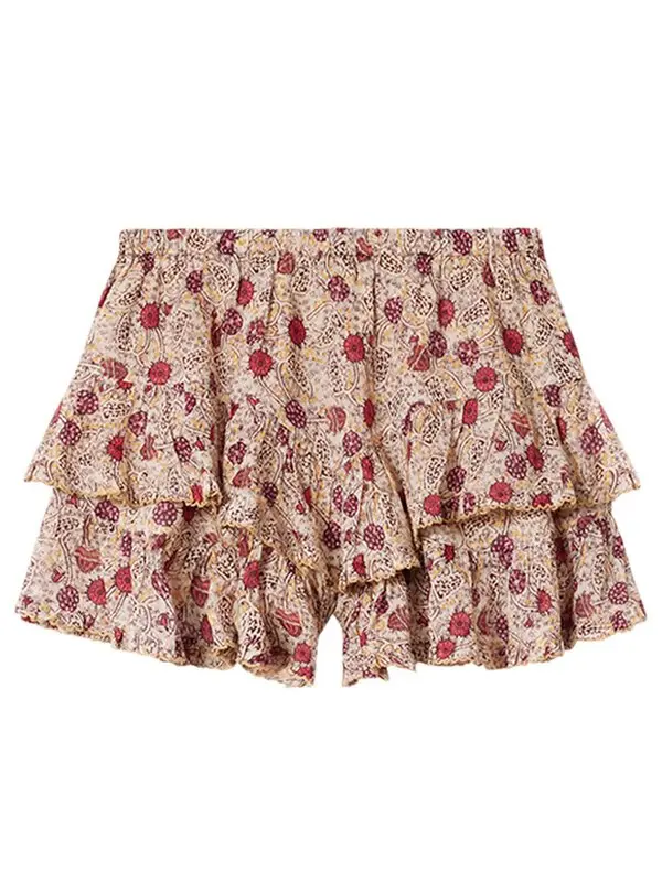 MARANT ETOILE Jocadia Tiered Floral Shorts