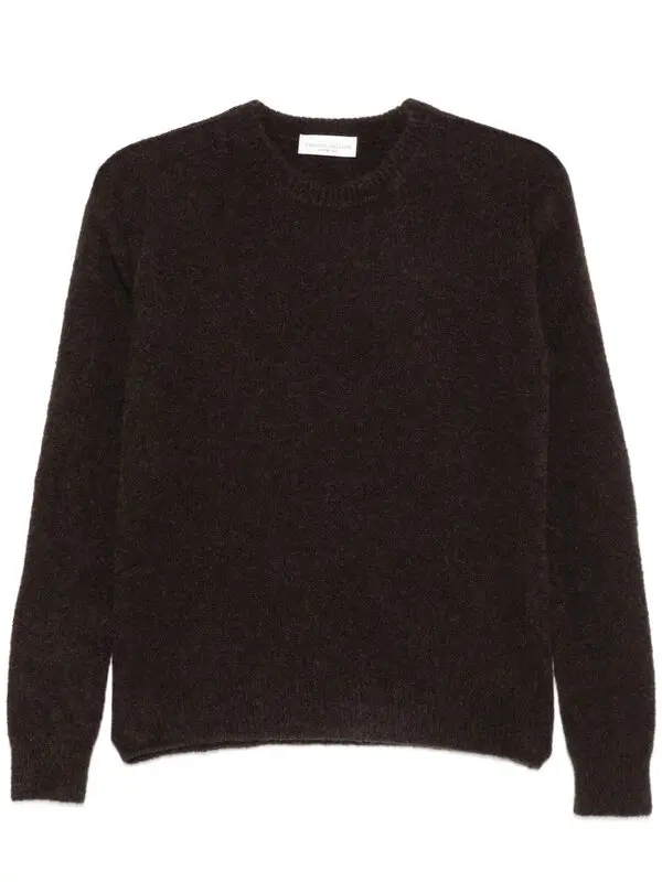 ROBERTO COLLINA Crew Neck Long Sleeve Pullover - Brown