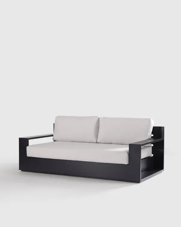 Quince Powder-coated Aluminum Outdoor Sofa - Dark Charcoal