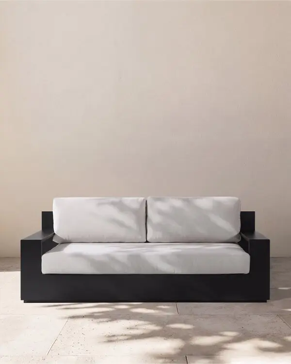 Quince Powder-coated Aluminum Outdoor Sofa - Dark Charcoal