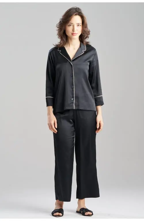 Natori Satin Essentials Notch Pj Set - Black