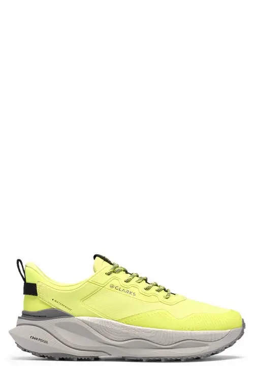Clarks Pace Trail Waterproof Running Shoe - Lime Combi