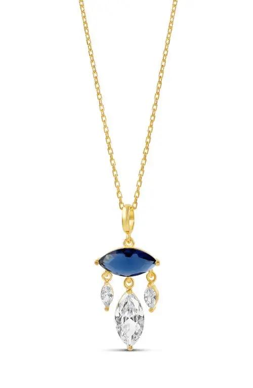SHYMI Marquise Chandelier Pendant Necklace - Gold/blue