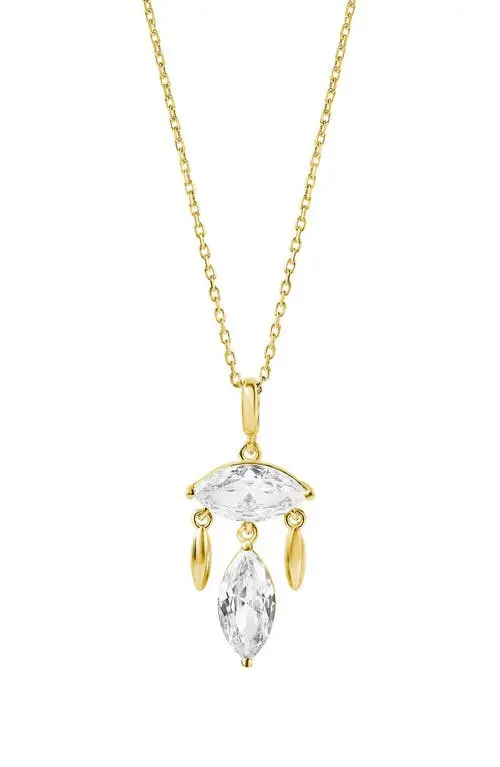SHYMI Marquise Chandelier Pendant Necklace - Gold/clear