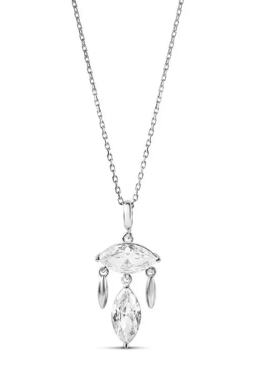 SHYMI Marquise Chandelier Pendant Necklace - Silver