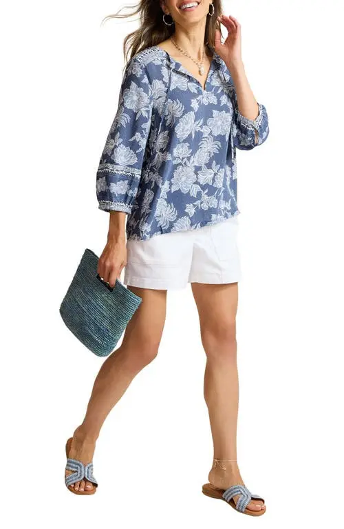 Tommy Bahama Breezy Blooms Split Neck Top
