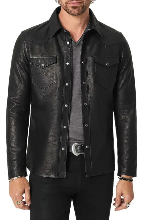 John Varvatos Sage Leather Shirt Jacket