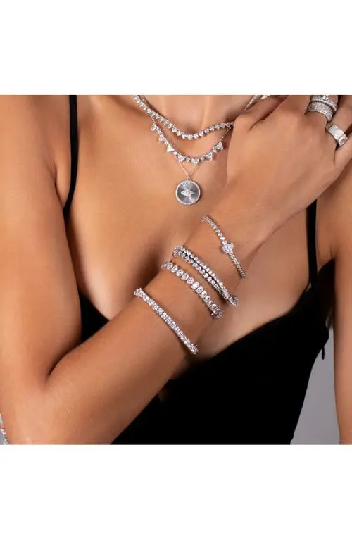 SHYMI Bezel Set Oval Cubic Zirconia Tennis Bracelet
