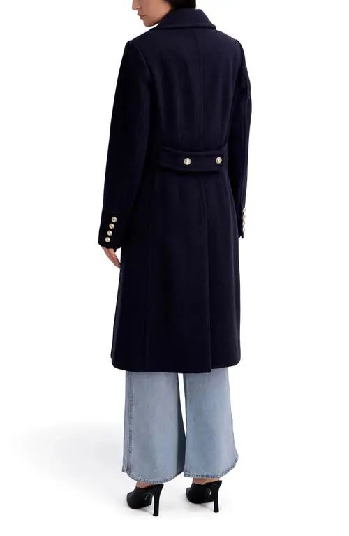 KENNETH COLE Double-breasted Twill Coat - Navy
