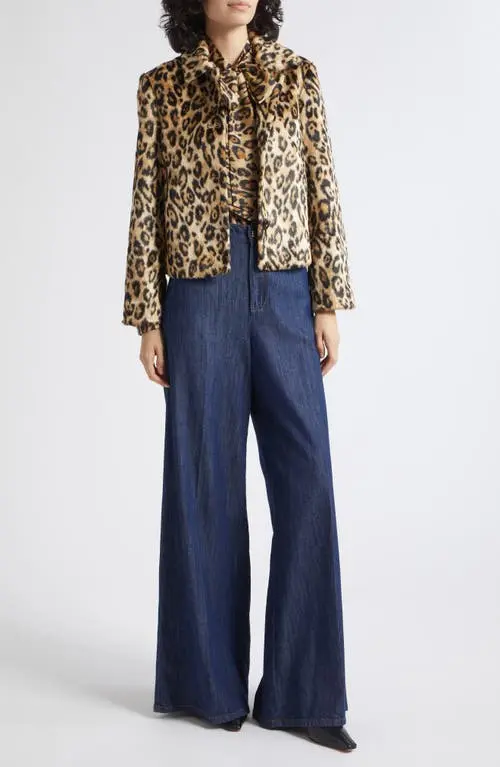 Marella Spotted Print Faux Fur Jacket