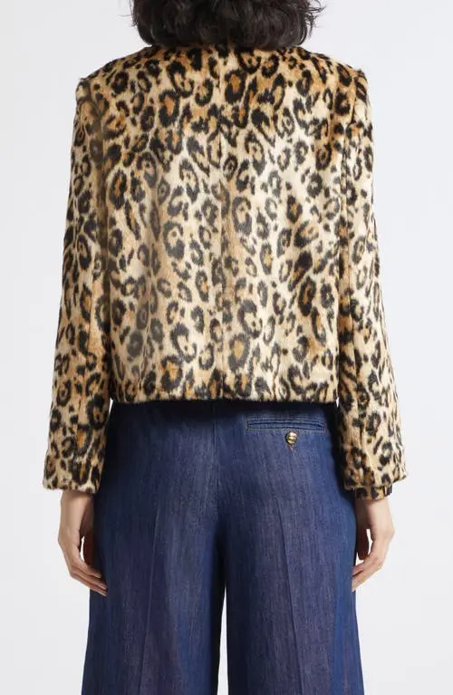 Marella Spotted Print Faux Fur Jacket
